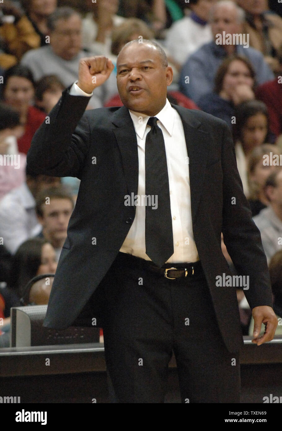 Charlotte Bobcats coach Bernie Bickerstaff gestures as he watches his ...