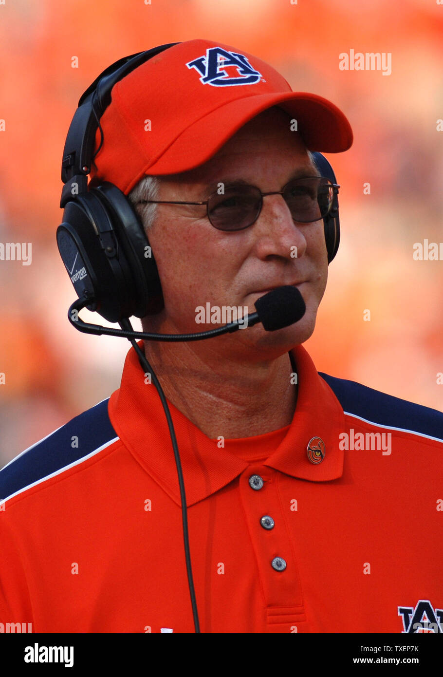 Auburn head coach Tommy Tuberville on the sideline in the game against ...