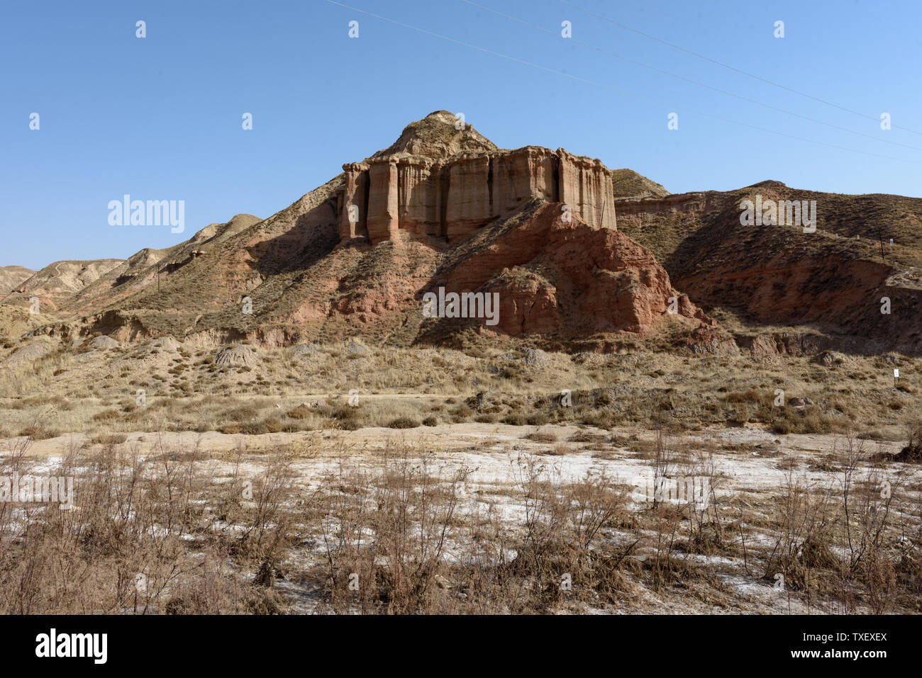 Danxia Landform of Loess Plateau Stock Photo - Alamy