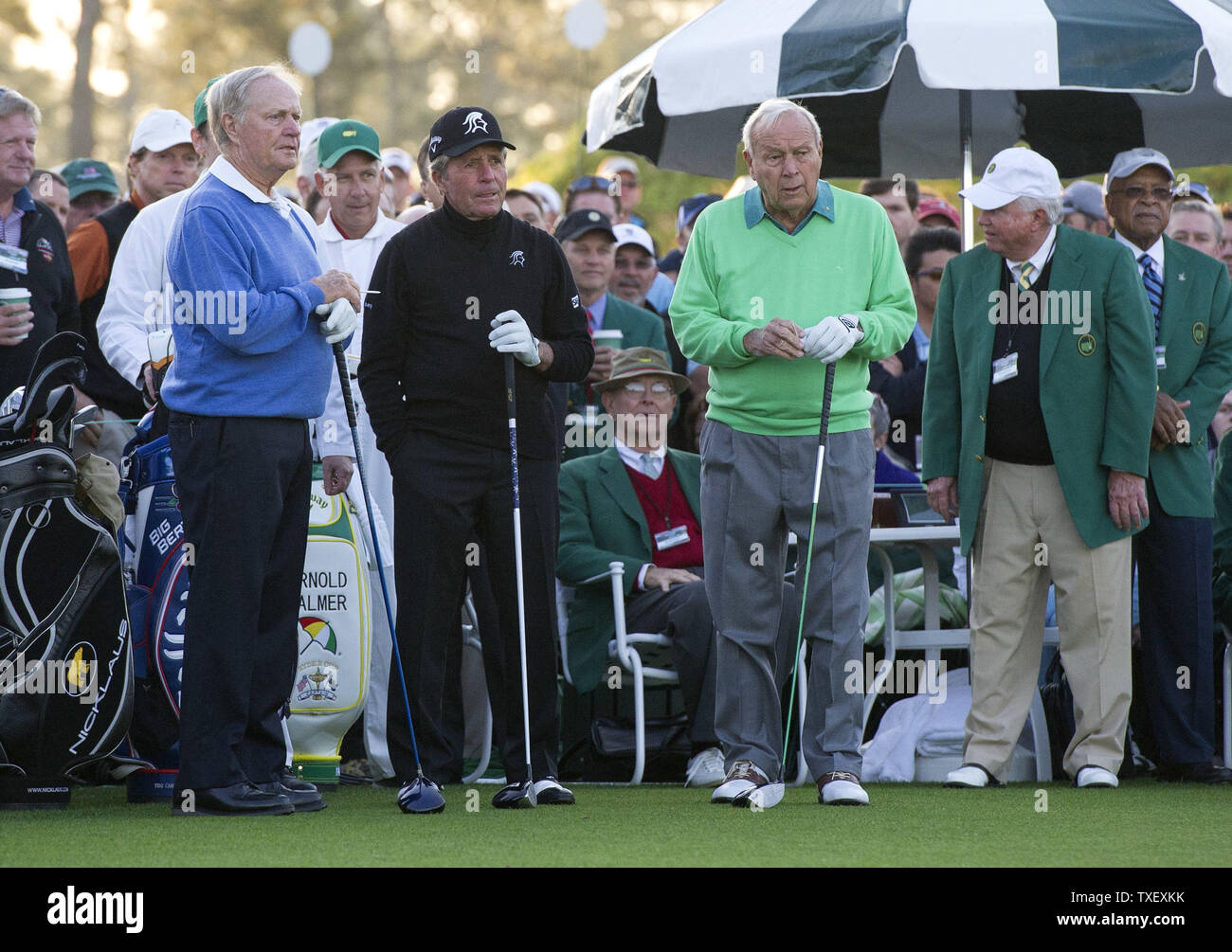 Honorary starters, from left to right, Jack Nicklaus, Gary Player and ...