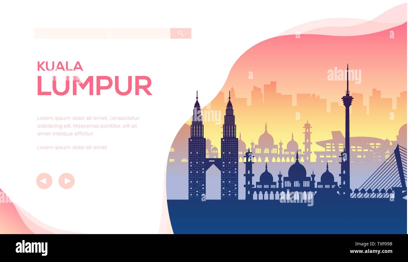 Kuala lumpur skyline at sunrise Stock Vector Images - Alamy