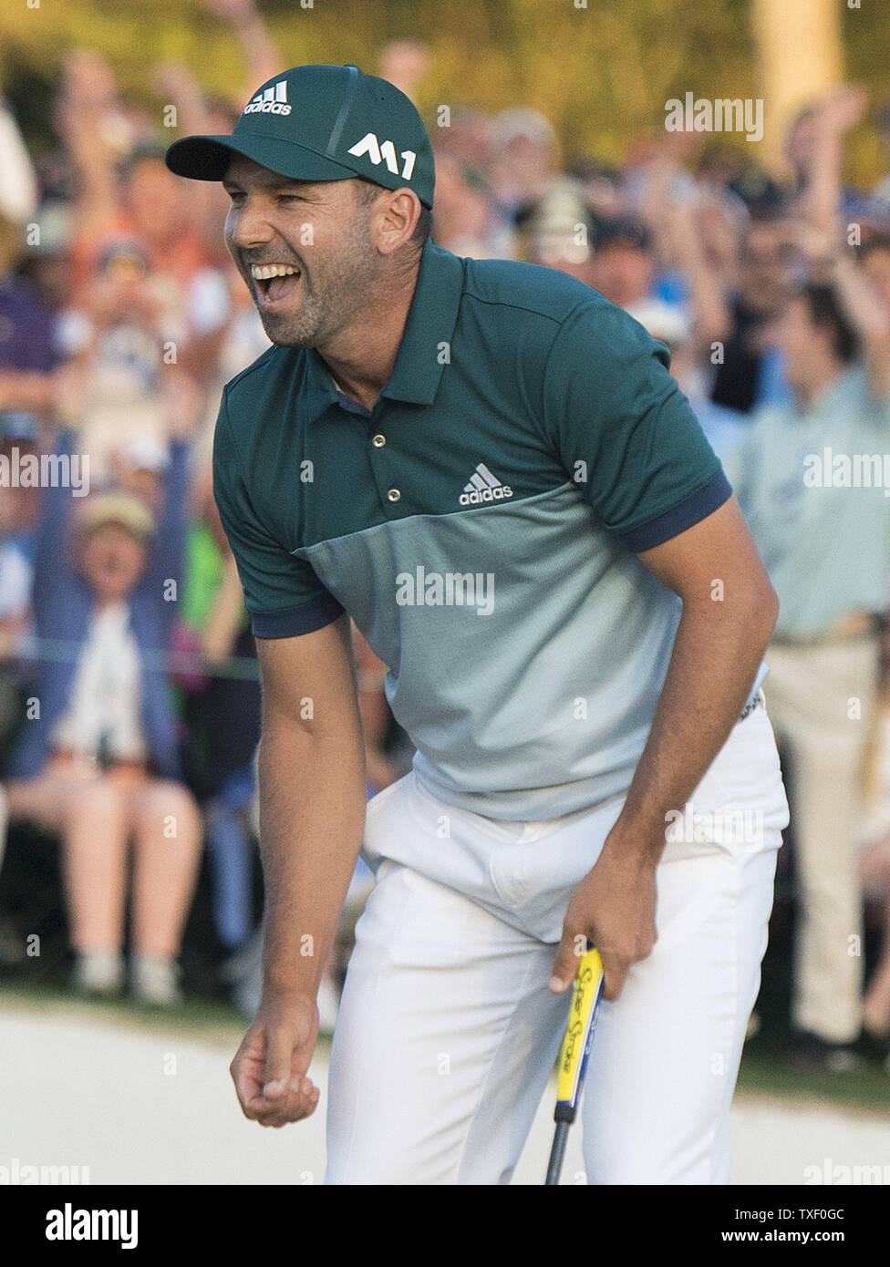 Sergio Garcia celebrates as he wins the 2017 Masters Tournament at ...