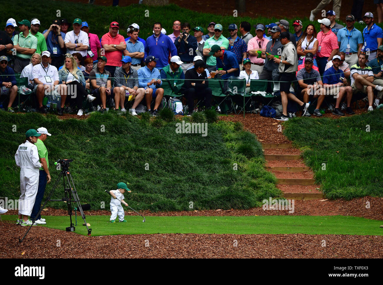 Corbin Potter, son of Ted Potter Jr. plays on the ninth tee during the ...
