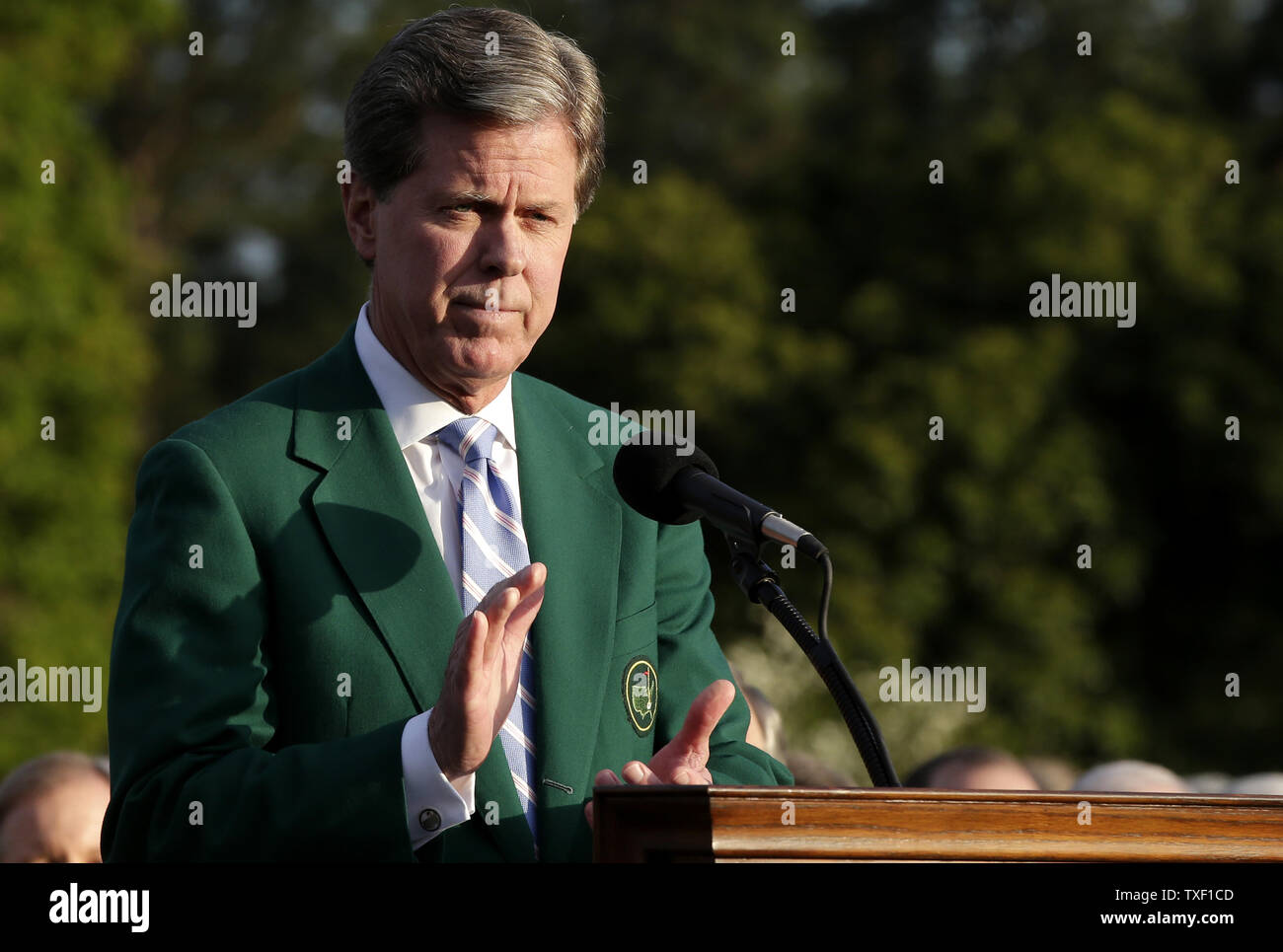 Augusta National Chairman Fred Ridley speaks after the final round of ...