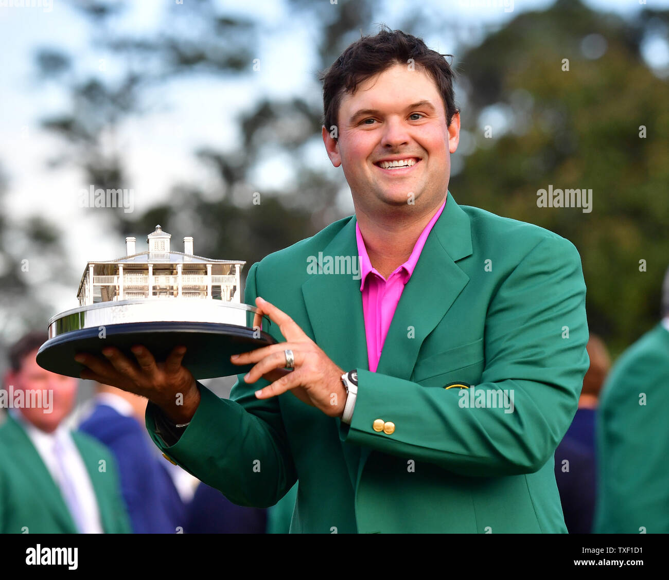 Patrick Reed poses with the trophy after winning the 2018 Masters ...