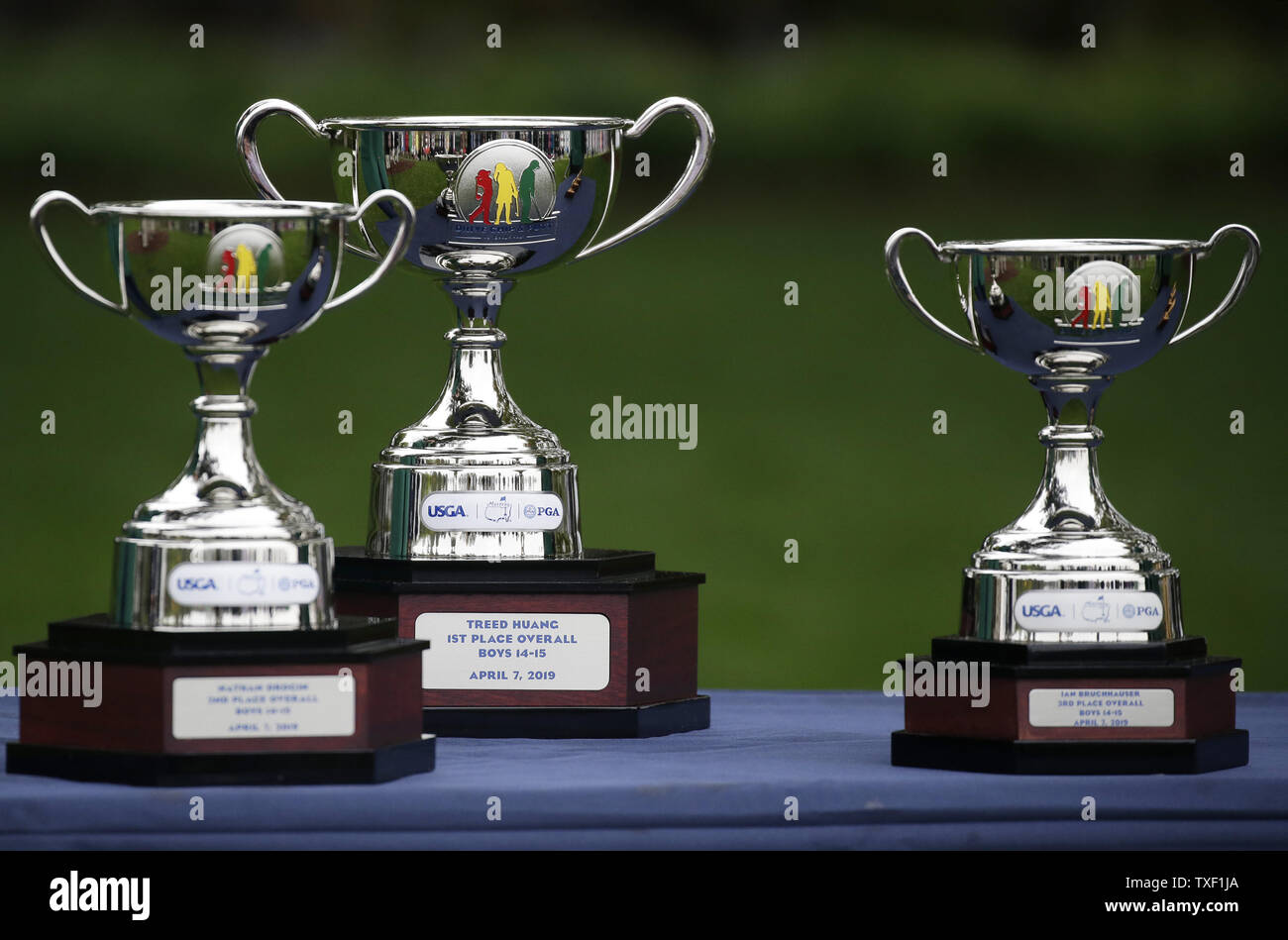Trophies and awards for the Boys 14-15 Age Group at the 2019 Drive Chip ...