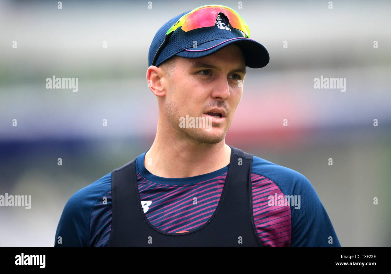 England's Jason Roy prior to the ICC Cricket World Cup group stage ...