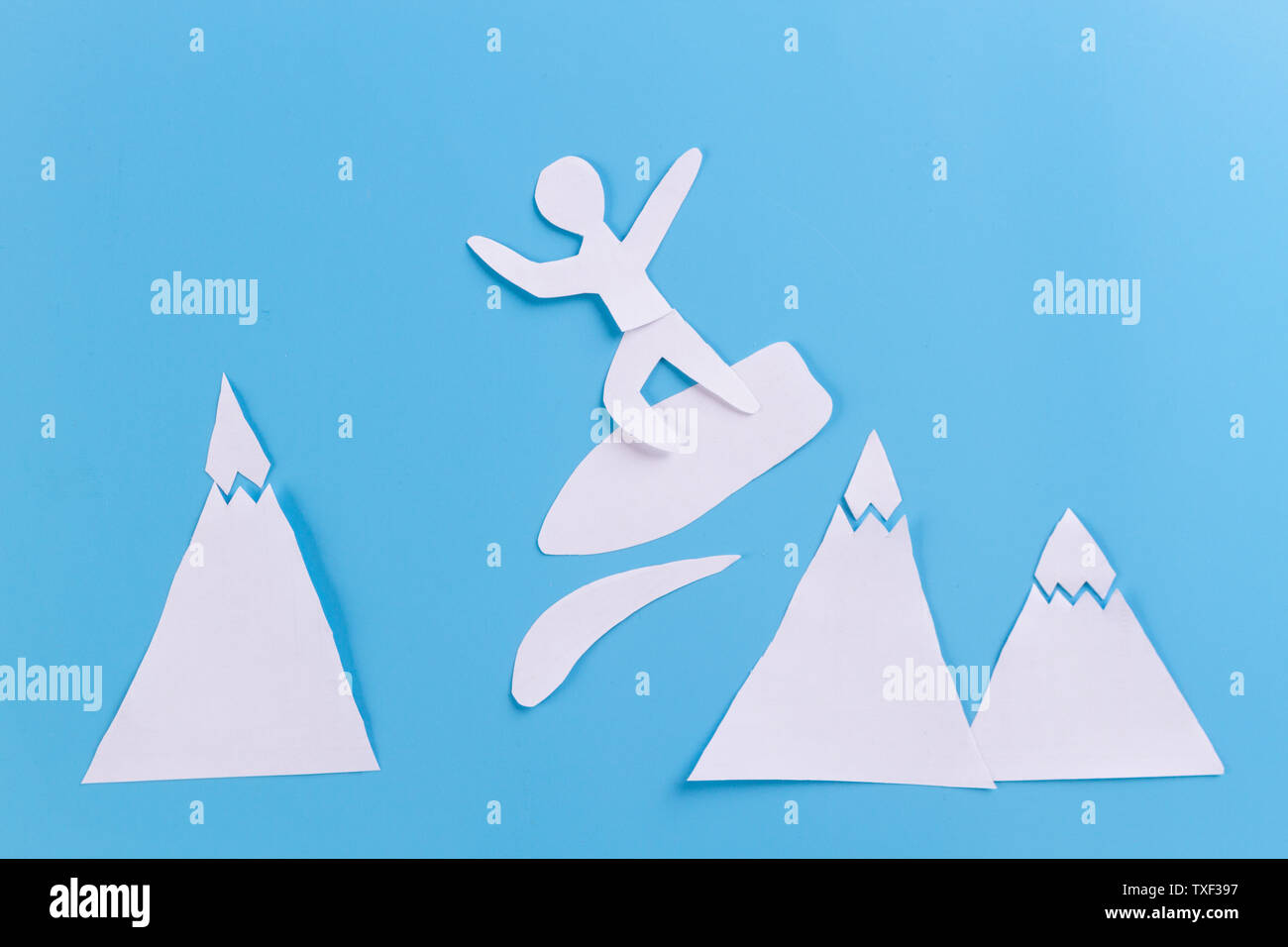 snowboard concept image made of paper Stock Photo - Alamy