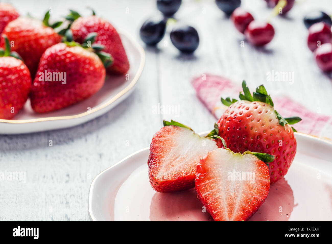 Fresh strawberry creative combination Stock Photo - Alamy