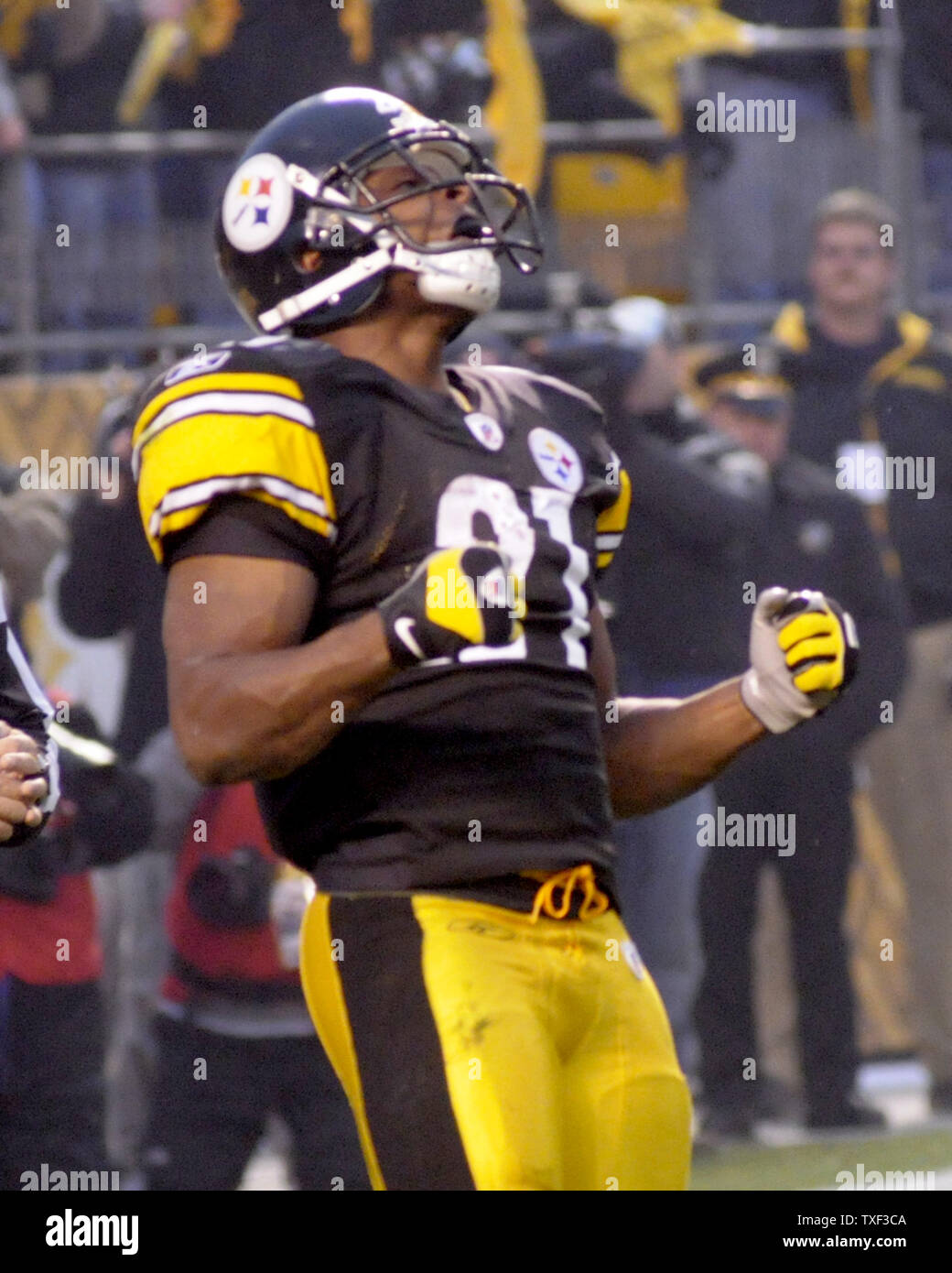 Pittsburgh Steelers Mewelde Moore celebrates his first quarter ...