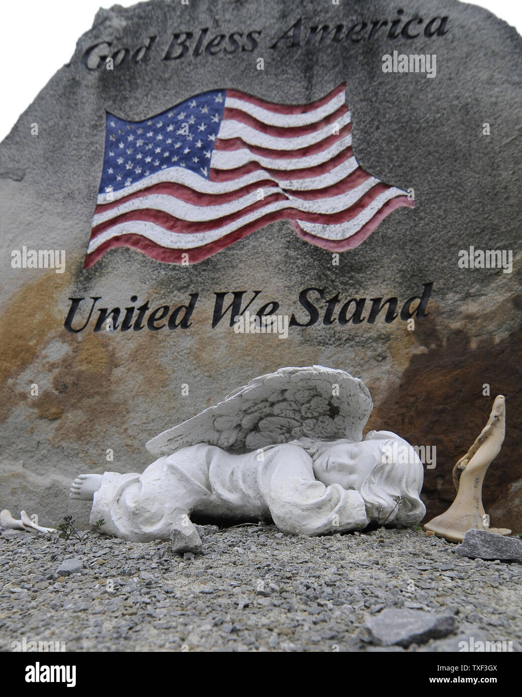 The Temporary Memorial is seen a ceremony on September 11, 2009 for the ...