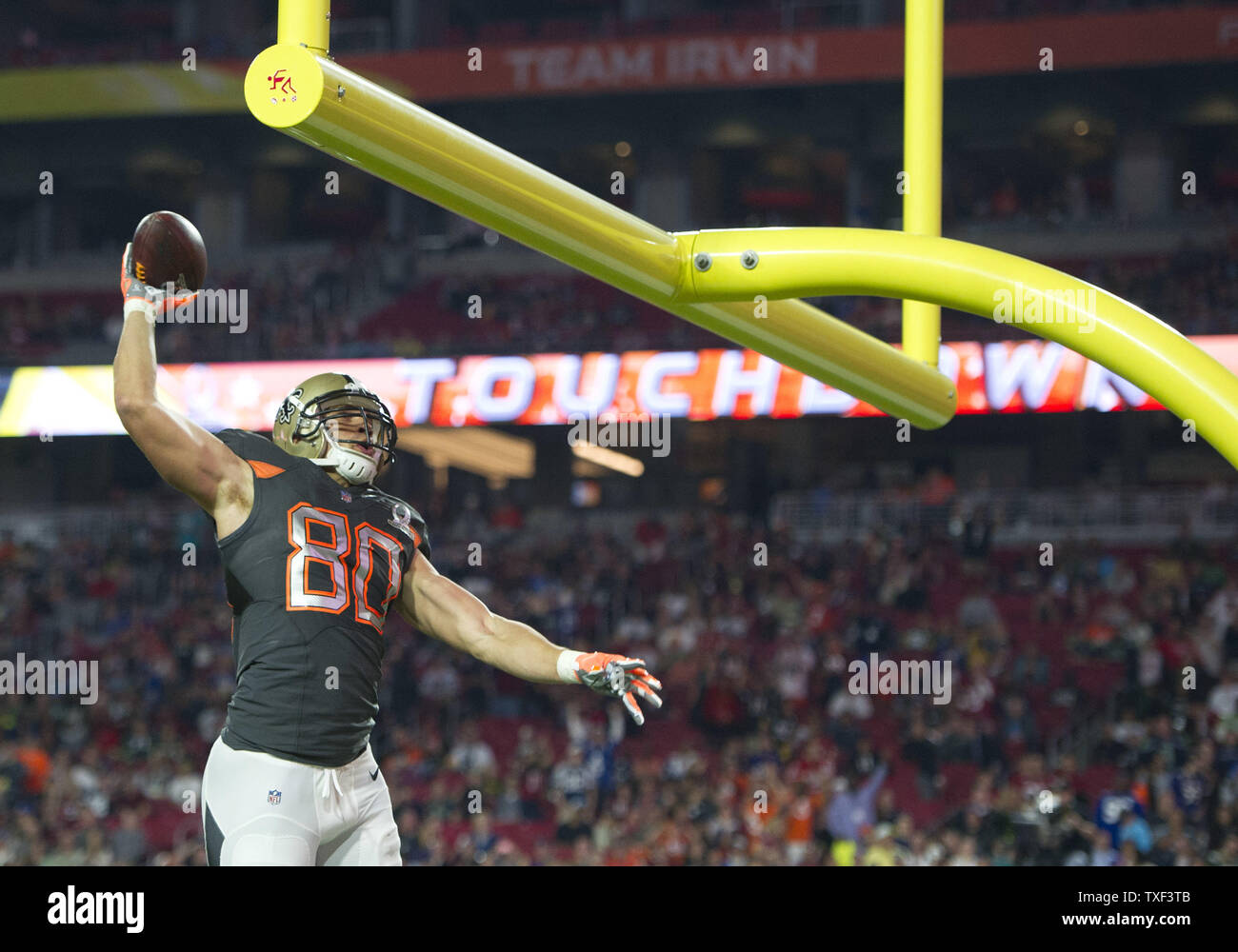 New Orleans Saints tight end Jimmy Graham celebrates after scoring in ...