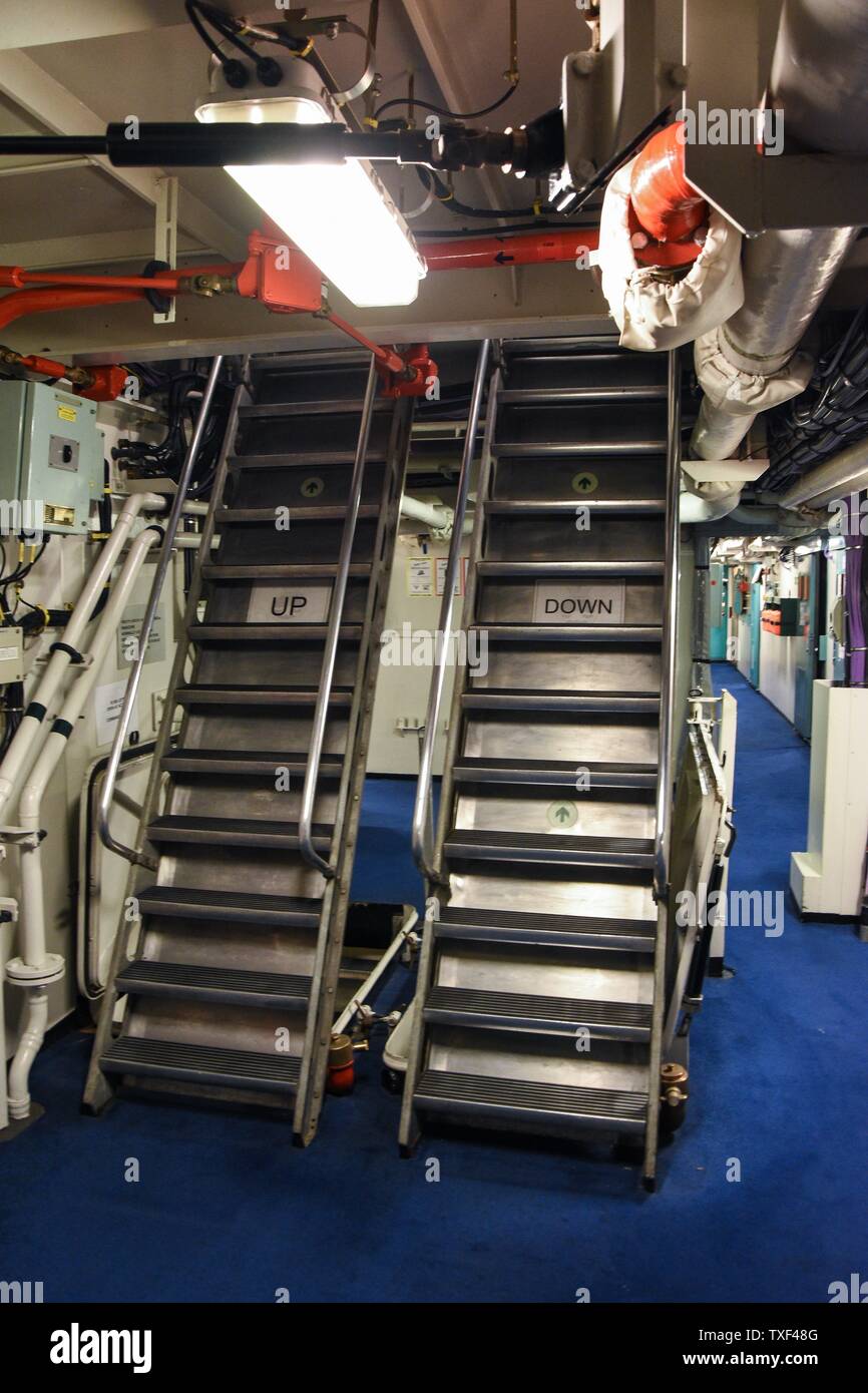 Keel, Deutschland. 22nd June, 2019. 22.06.2019, stairs in the HMS ...
