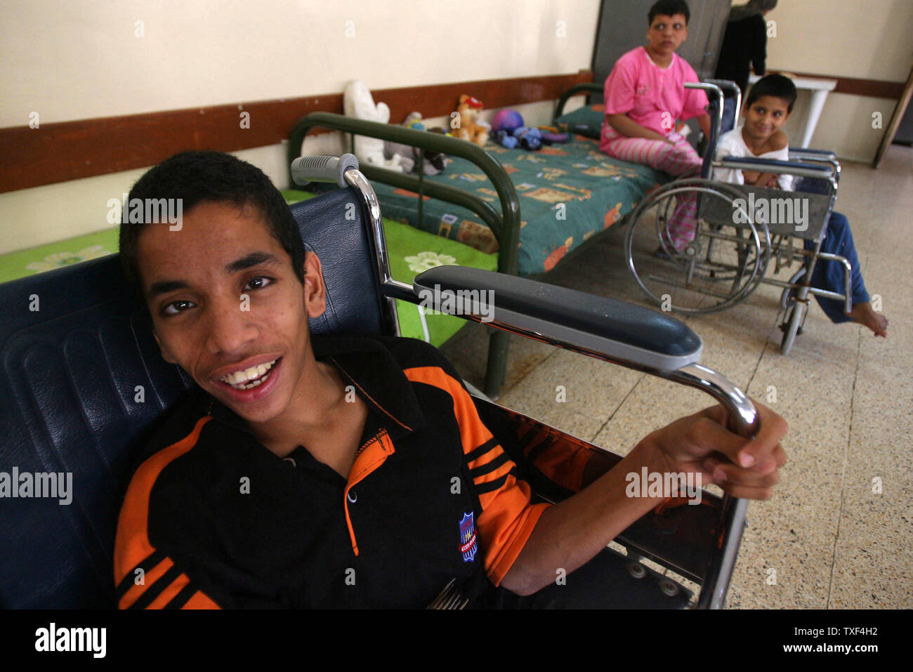 Orphan boys, many with mental disabilities, are pictured at al-Hanan ...