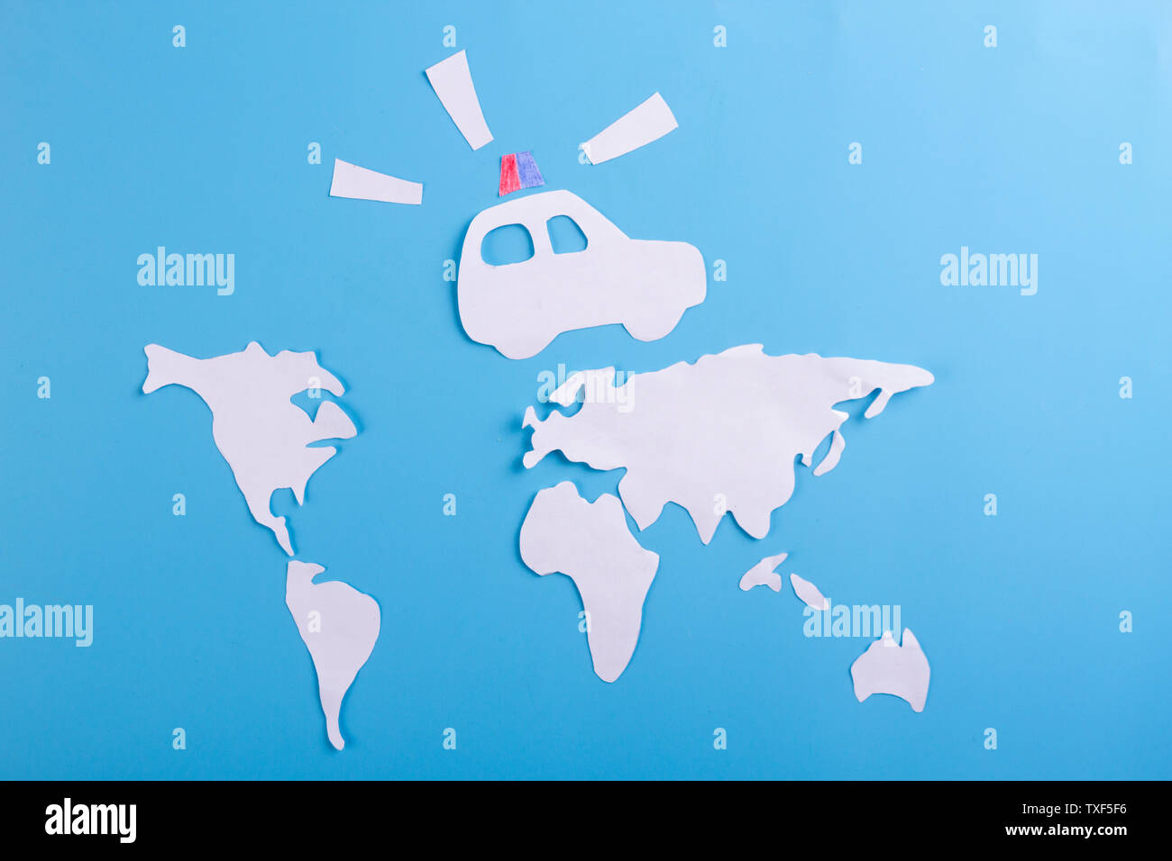 toy police car on a world map Stock Photo - Alamy
