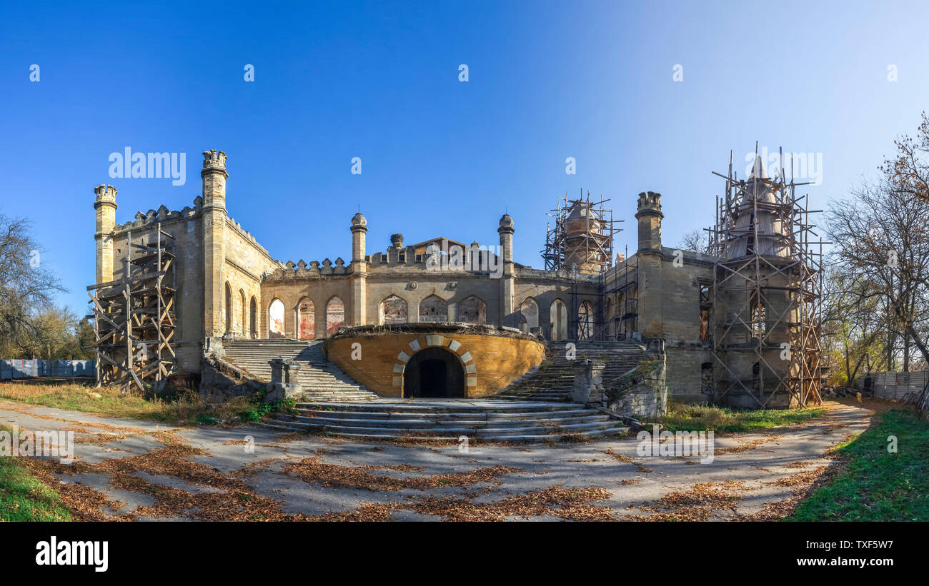Abandoned Kuris castle in the village of Petrovka near Odessa, Ukraine ...