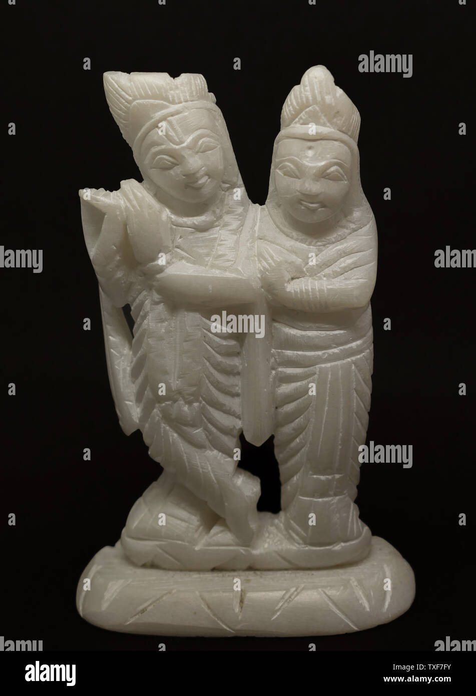 White Stone Radha Krishna idol, is the Hindu goddess of represent ...