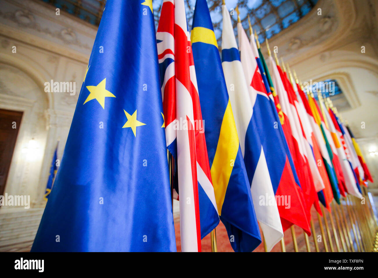 European Union member states flags one next to another Stock Photo - Alamy