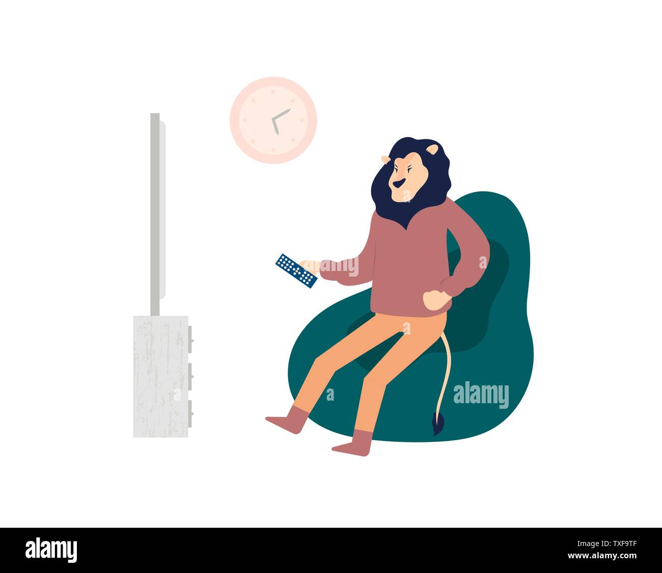Man Watching Tv Clipart