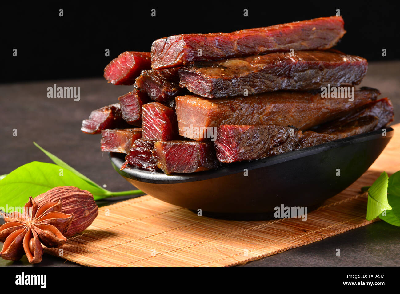 Air-dried hand-torn beef HD picture Stock Photo - Alamy
