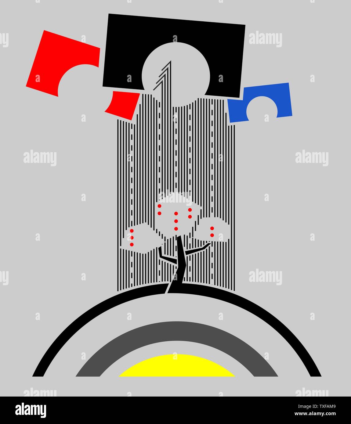 The set of simple forms: a tree above the sun on the dotted road to ...