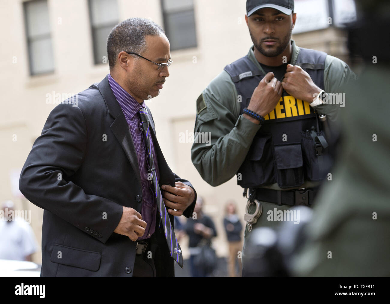 Baltimore police officer Caesar Goodson arrives for the final day of ...
