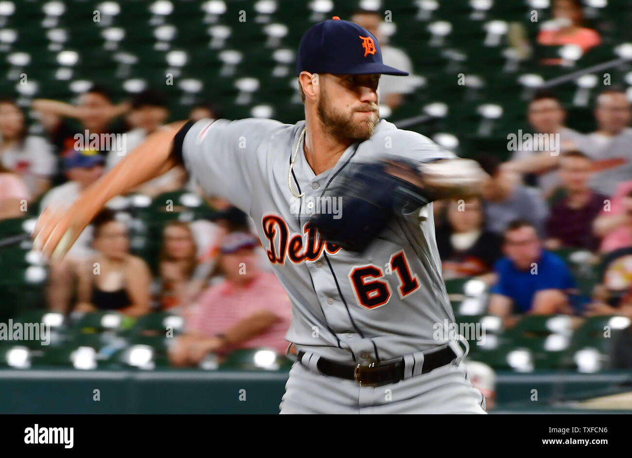 Detroit Tigers relief pitcher Shane Greene delivers to the Baltimore ...