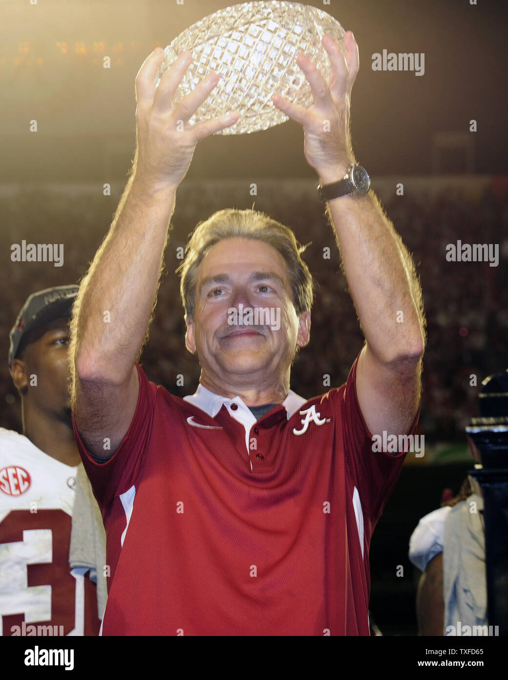 Nick saban with trophy hi-res stock photography and images - Alamy