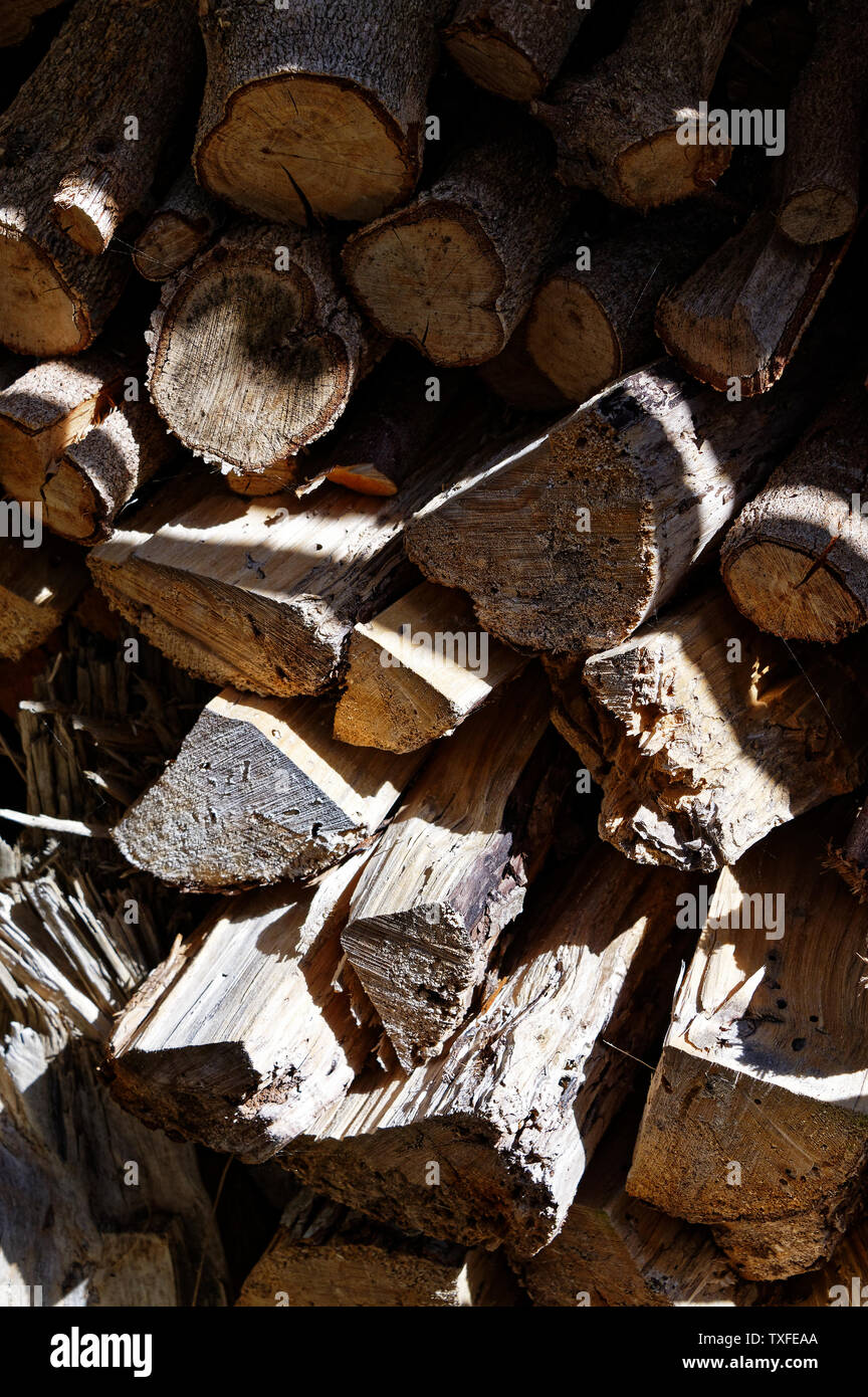 Different shapes and sizes of firewood Stock Photo - Alamy