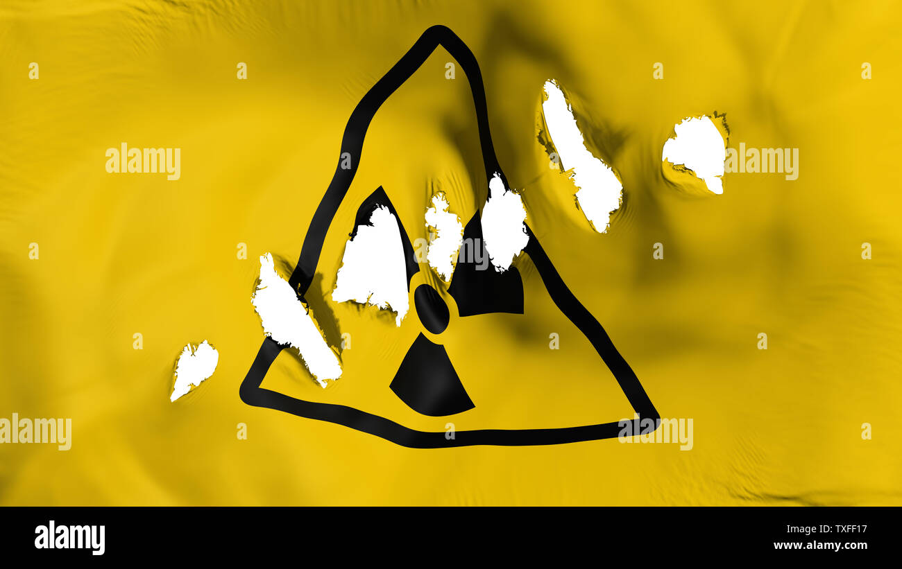 Radiation flag perforated, bullet holes Stock Photo - Alamy