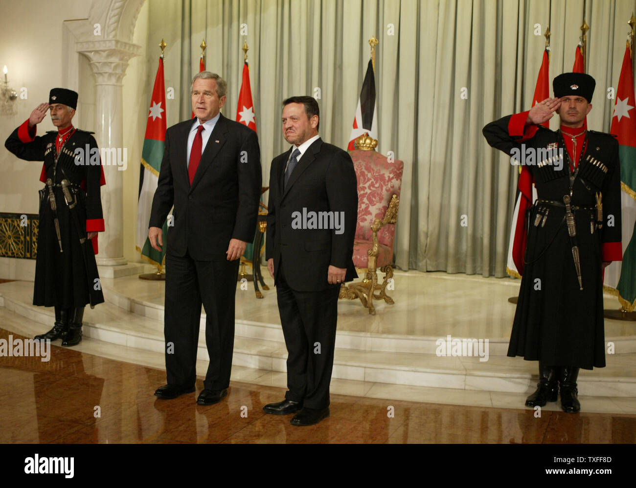 U.S. President George Bush meets with Jordan's King Abdullah in Amman ...