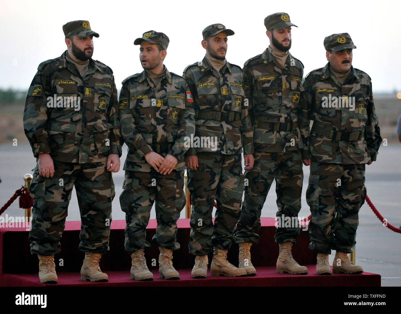 Released Lebanese prisoners (L to R) Khodr Zeidan, Mahar Qorani ...