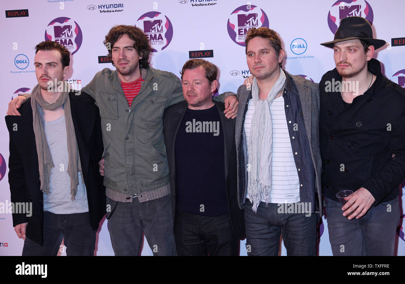 Snow Patrol arrives on the red carpet at the MTV Europe Music Awards in ...