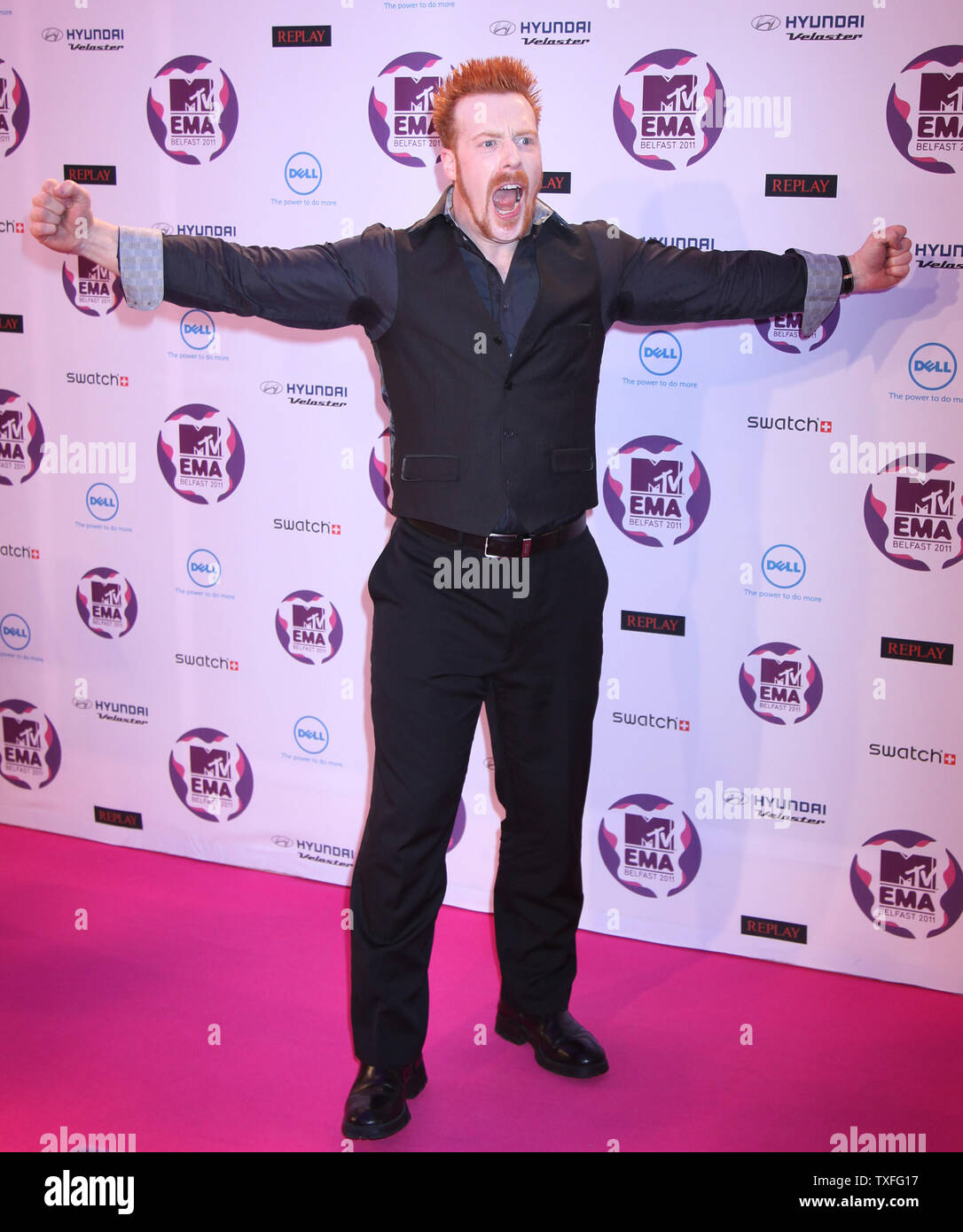 Sheamus arrives on the red carpet at the MTV Europe Music Awards in ...