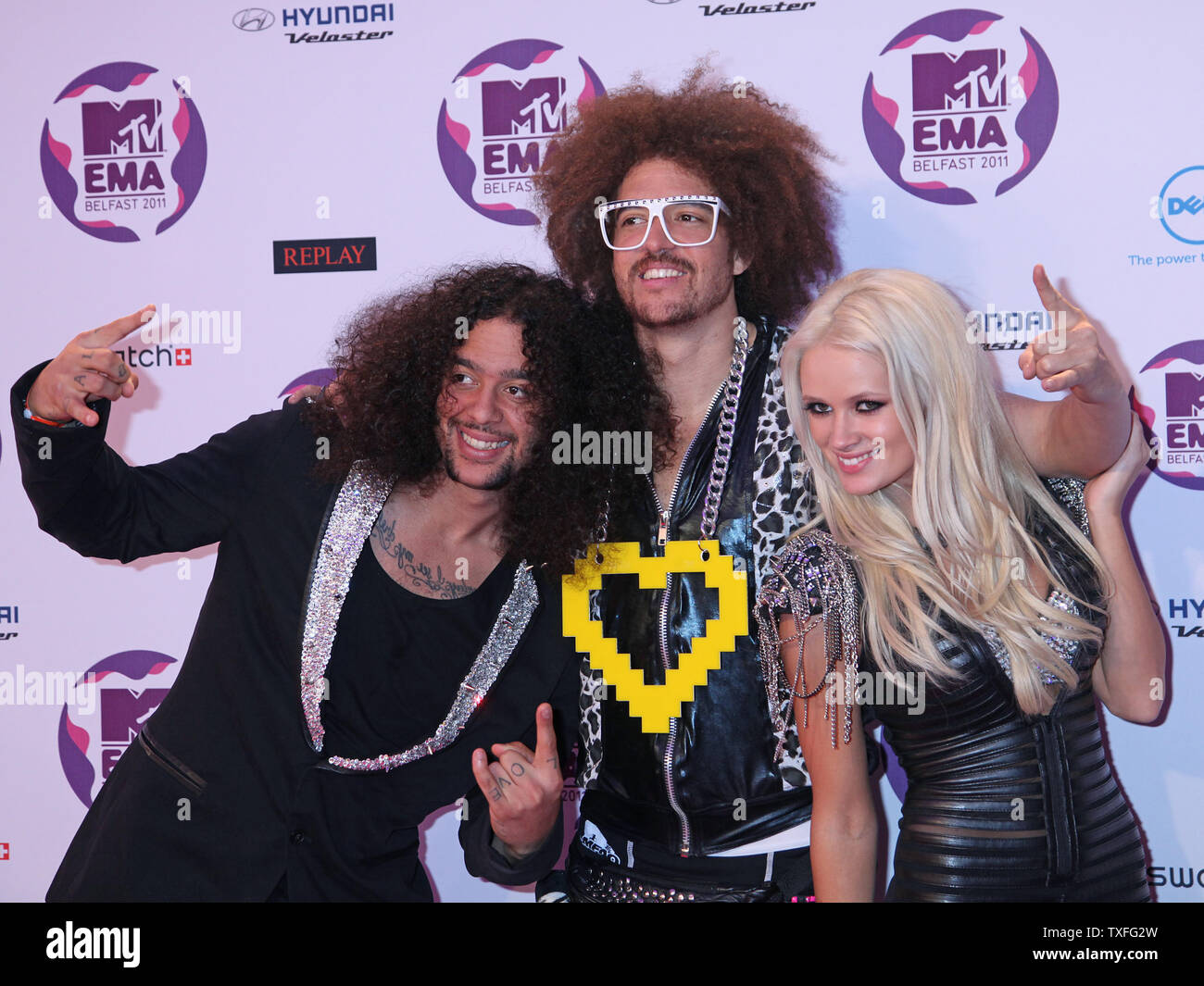 LMFAO arrives on the red carpet after the MTV Europe Music Awards in ...