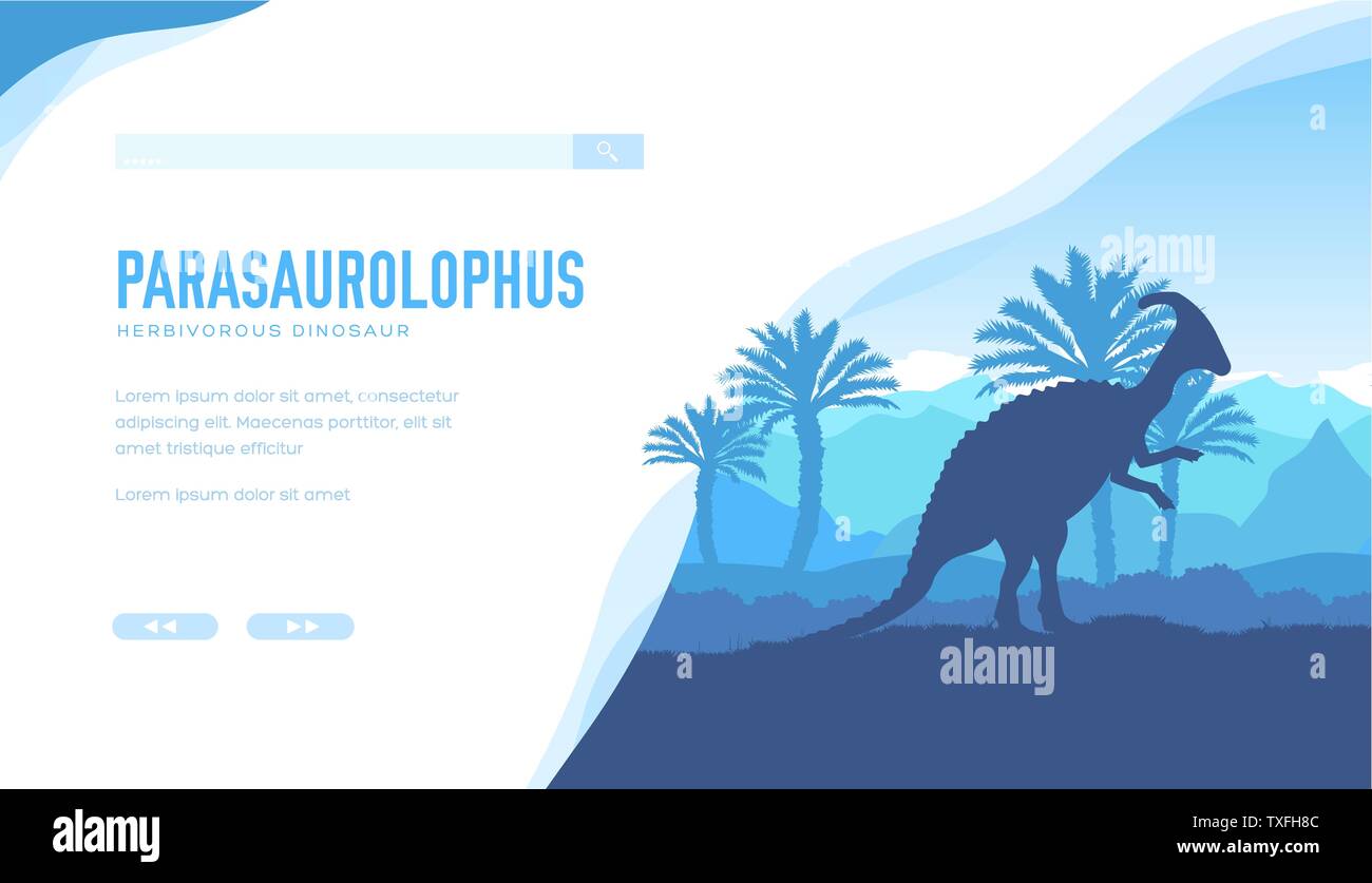Parasaurolophus vector landing page template. Archeological ...