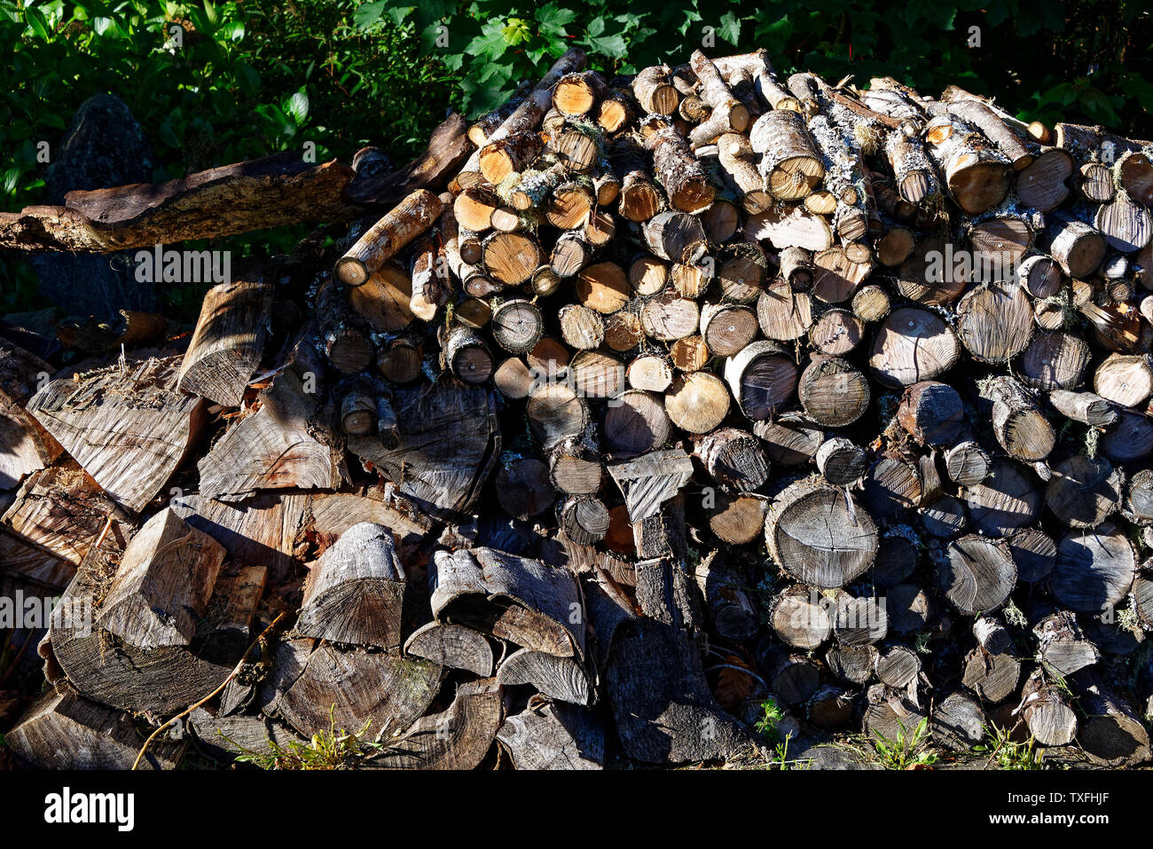 Winter firewood supply to keep you warm and cosy Stock Photo - Alamy