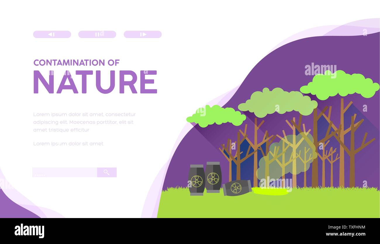 Nature contamination vector landing page template. Zero waste web ...