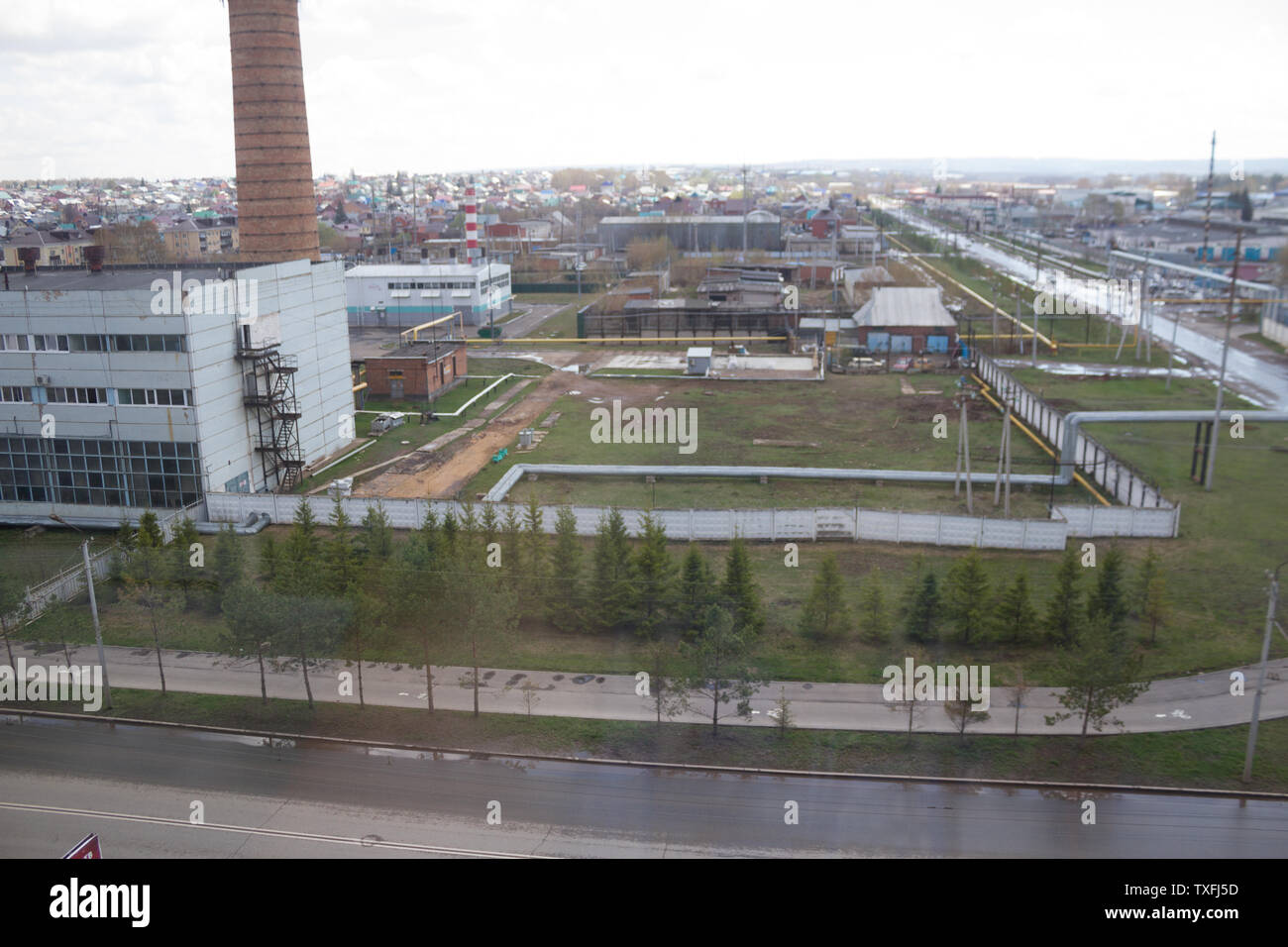 industrial district of the city. pipe and factories Stock Photo - Alamy