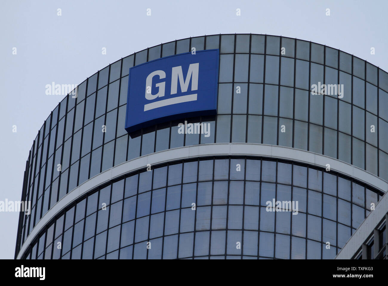 The GM logo can be seen at the top of the building at the General ...