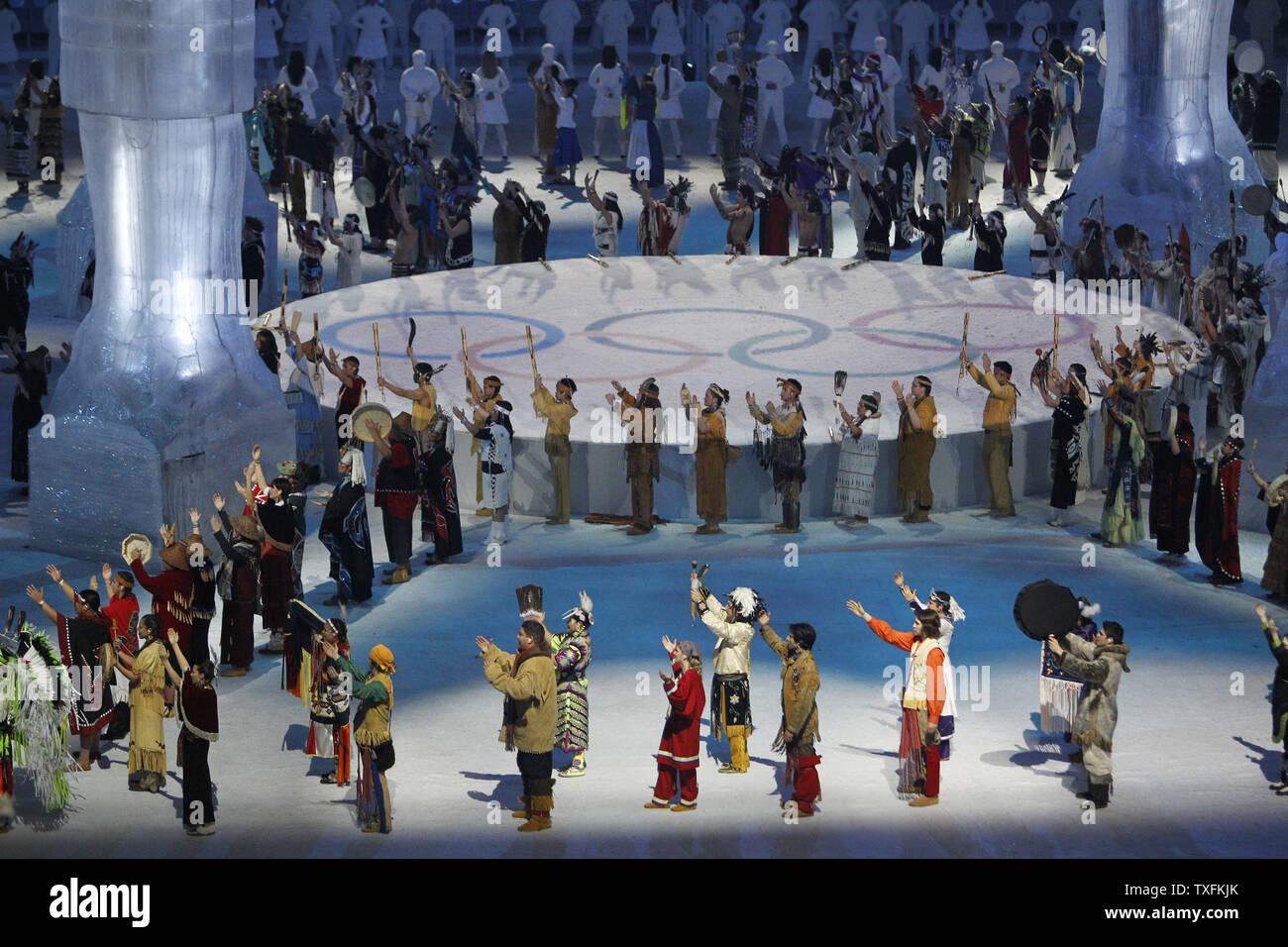 Performers representing Canada's indigenous honor the athletes as they ...