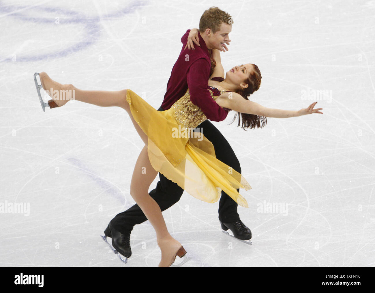 Emily Samuelson and Evan Bates of the United States skate their free ...