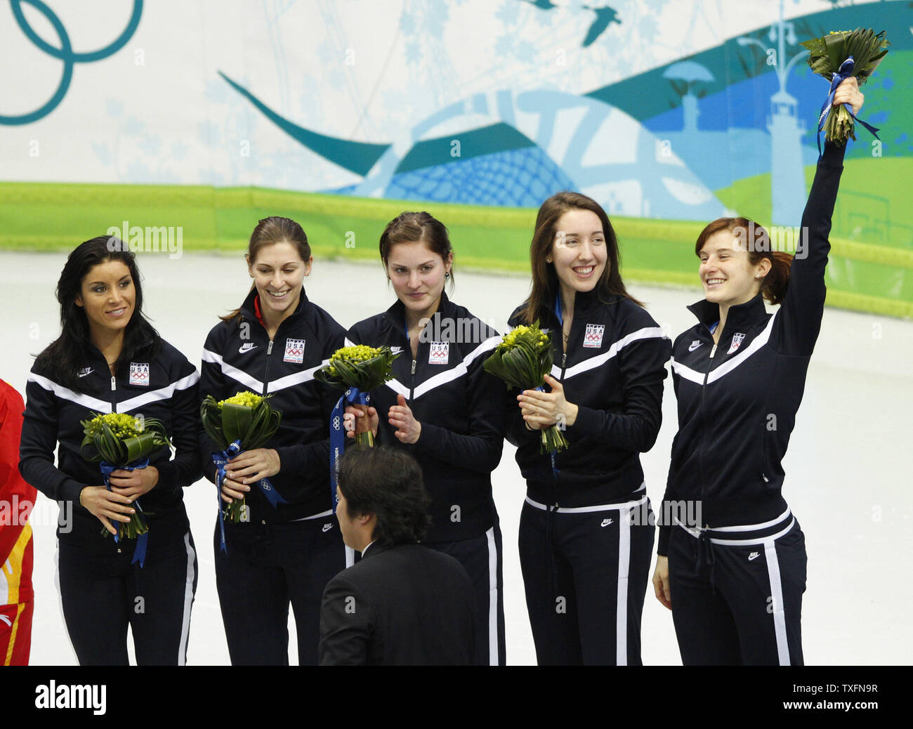The United State's relay team of Allison Baver, Kimberly Derrick ...