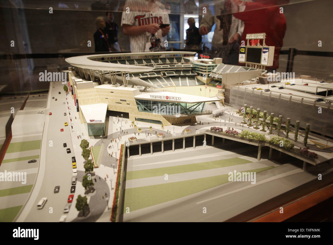 A model of the stadium is displayed on Opening Day at Target Field in ...