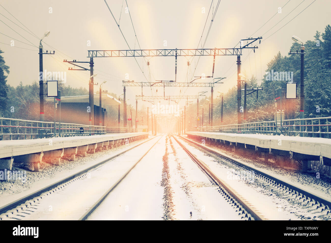 Scary landscape rail road hi-res stock photography and images - Alamy