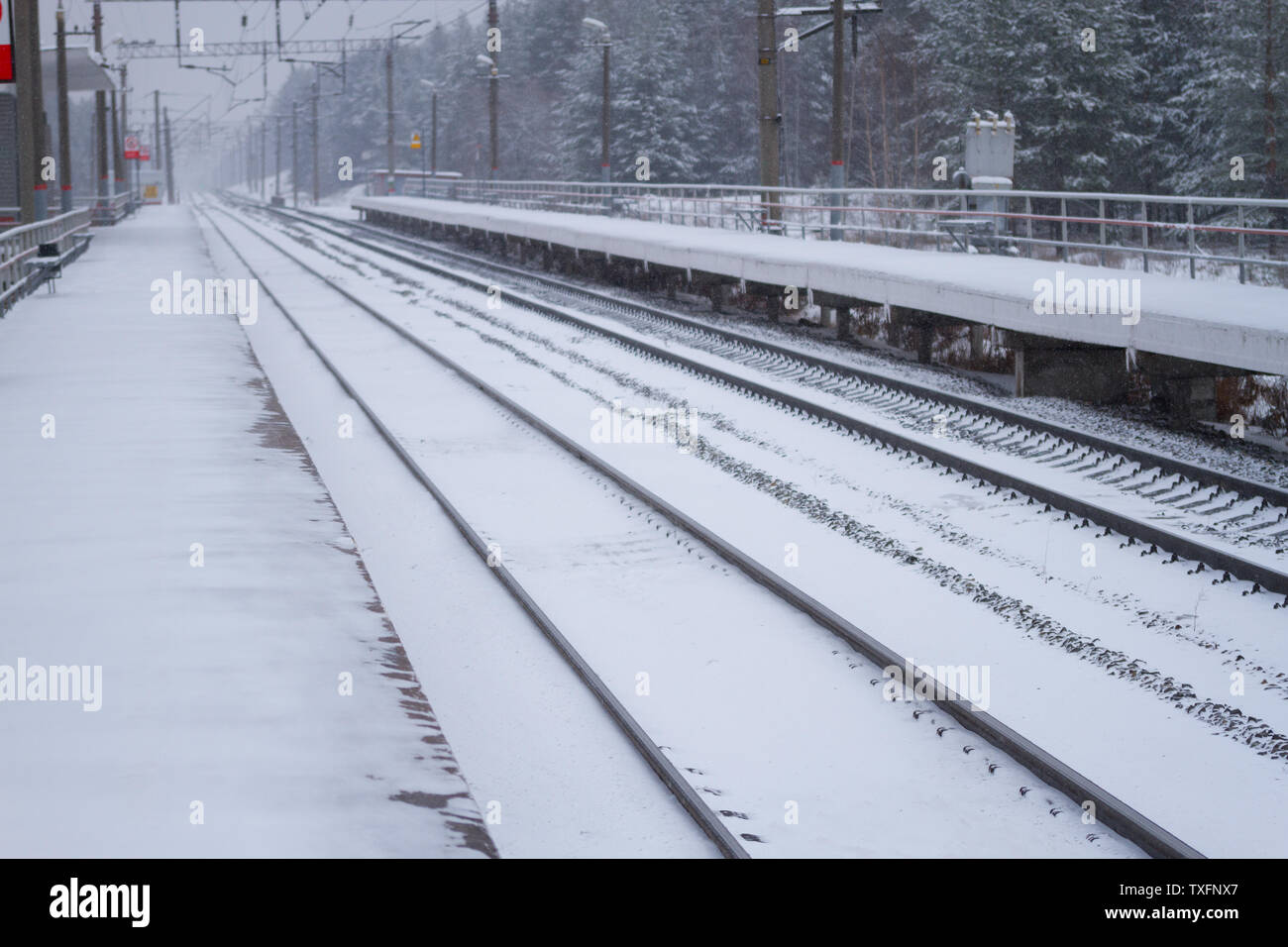Scary landscape rail road hi-res stock photography and images - Alamy