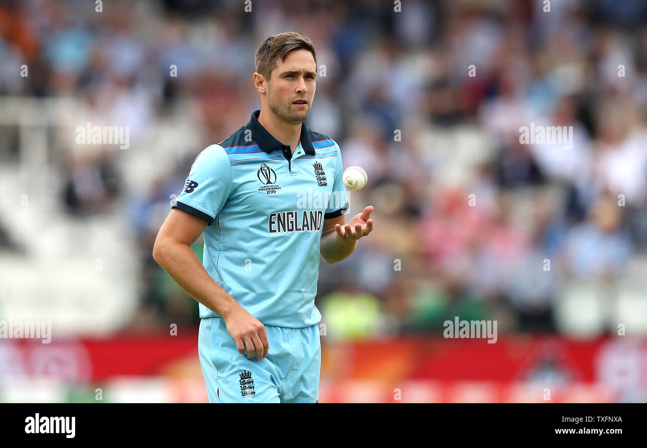 England's Chris Woakes during the ICC Cricket World Cup group stage ...