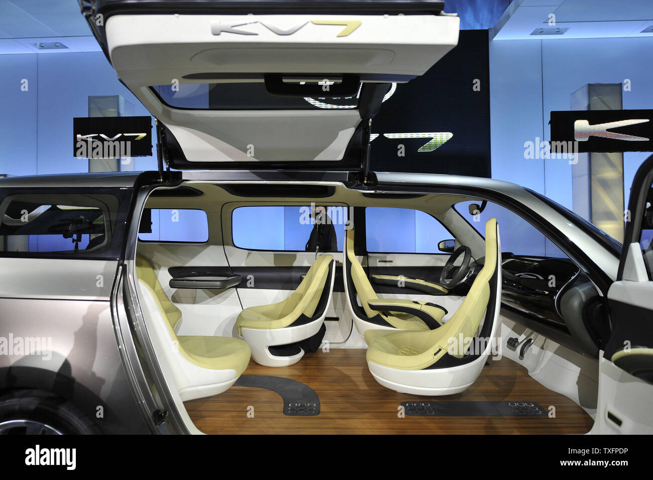 Kia shows the interior of the KV7 van concept at the 2011 North ...