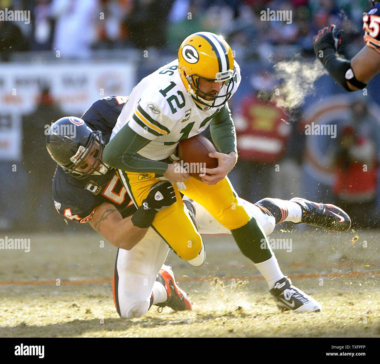 Brian Urlacher Tackling Aaron Rodgers
