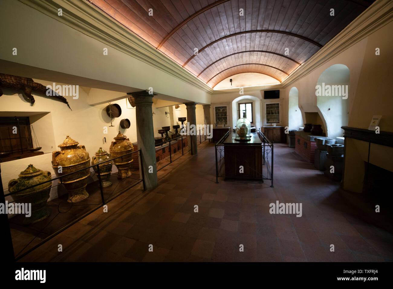 The Interiors of the galenical laboratory in the old Camaldoly pharmacy ...